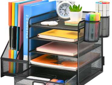 Bid Llama | Marbrasse Desk Organizer with File Holder,...