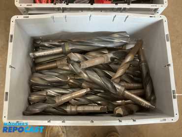 Repocast.com® | Plastic Tote Full of Large Drill Bits,...