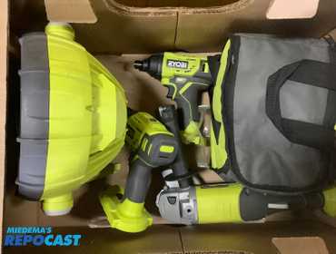 Repocast.com® | Box of miscellaneous Ryobi tools.