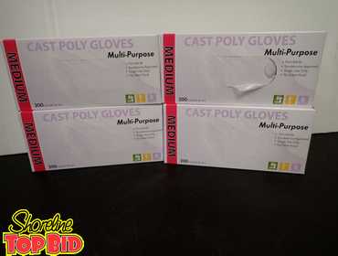 Shoreline Top Bid | 4 Boxes Cast Poly Gloves Multi...
