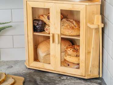 Bid Llama | Corner Bread Box for Kitchen Countertop