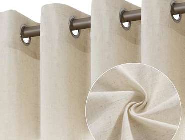 Bid Llama | Jowels Natural Linen Curtains 90 Inch...