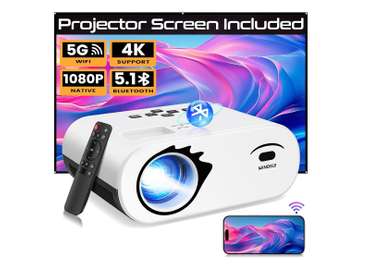 Bid Llama | Mini Projector with WiFi and Bluetooth,...