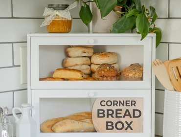 Bid Llama | BakedBin Corner Bread Box for Kitchen...