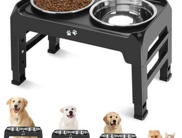 Bid Llama | Elevated Dog Bowls, 4 Height Adjustable...
