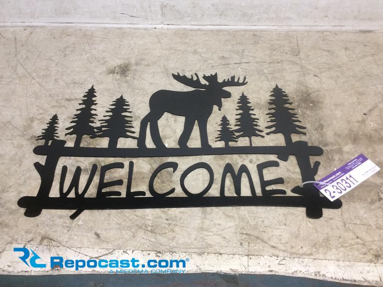 Repocast.com® | Metal moose welcome sign, measures:25...