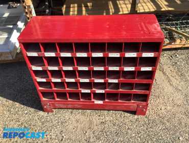 Repocast.com® | (1) 40 Hole Bolt Bin. 4" x 4" holes.