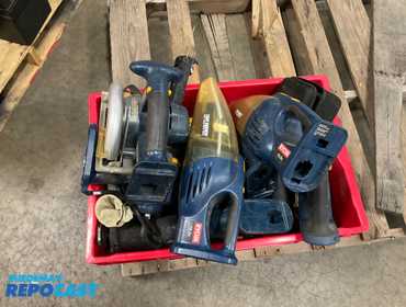 Repocast.com® | Box of various Ryobi tools including...