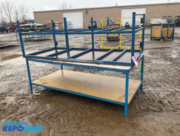 Repocast.com® | (2) Metal Frame Work Tables, one has...