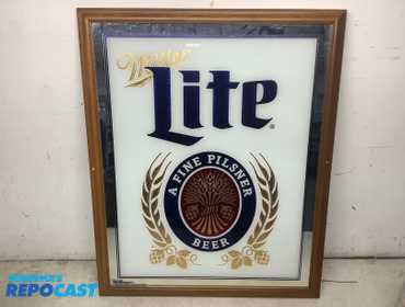 Repocast.com® | Lot of (1) Miller Lite Framed Mirror...