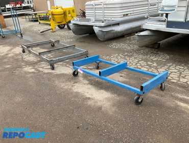 Repocast.com® | Lot of (2) metal cart frames on swivel...