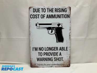 Repocast.com® | New Warning Themed metal sign with pre...
