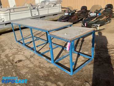 Repocast.com® | 11’ Metal Frame Work Table, osb wood...