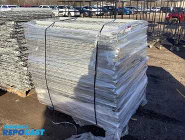 Repocast.com® | Skid lot of wire pallet rack decking.