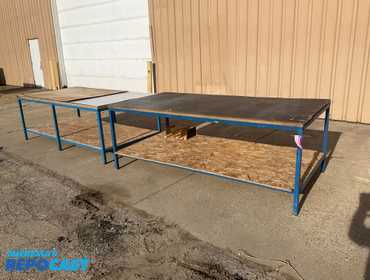 Repocast.com® | (2) 8’x4’ Metal Frame Work Tables with...