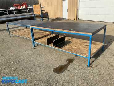 Repocast.com® | (2) Metal Frame Work Tables with wood...