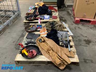 Repocast.com® | Skid of Various Tools, Clothing, and...
