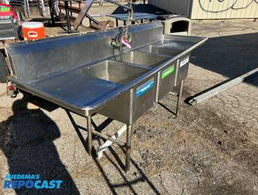Repocast.com® | STAINLESS STEEL 3 BAY SINK WITH...