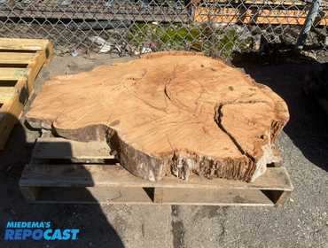 Repocast.com® | (1) cherry wood round slab. 39”x29”x4...