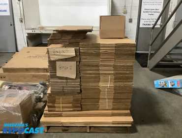 Repocast.com® | Skid of Various Sized Cardboard Boxes...