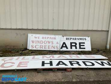Repocast.com® | Lot of (7) Piece Metal Store Sign...