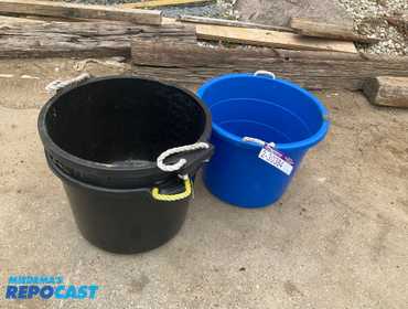 Repocast.com® | Lot of (3) 18 gallon plastic muck buckets