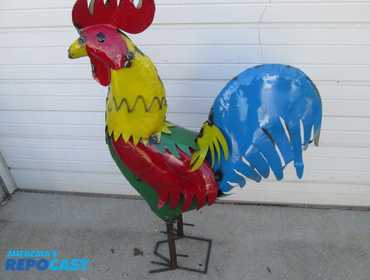 Repocast.com® | Colorful metal rooster 52" high x 36"...