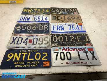 Repocast.com® | Ten vintage automobile license plates...
