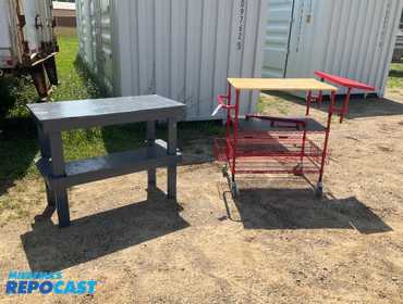 Repocast.com® | Lot of (2) shelving units/work benches...