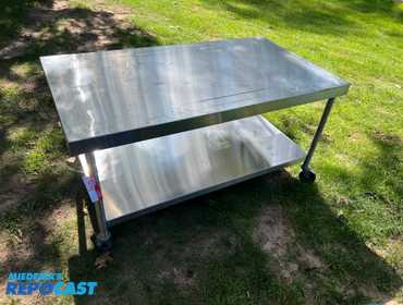Repocast.com® | STAINLESS STEEL PREP TABLE ON CASTERS...