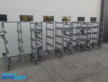 Repocast.com® | Lot of (4) rack carts, push/pull...