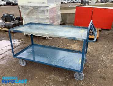 Repocast.com® | (1) blue industrial cart on wheels,...