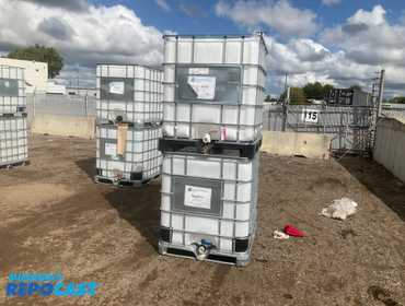Repocast.com® | Lot of (2) poly totes with metal cages...