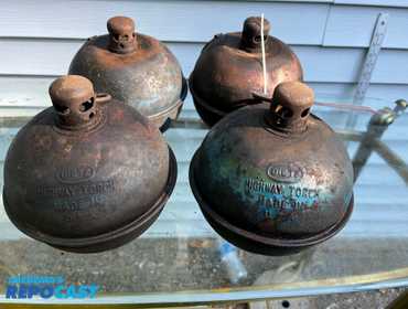 Repocast.com® | LOT OF (4) ANTIQUE ROAD TORCHES 2 ARE...