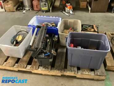 Repocast.com® | Lot of (4) bins of shop hand tools