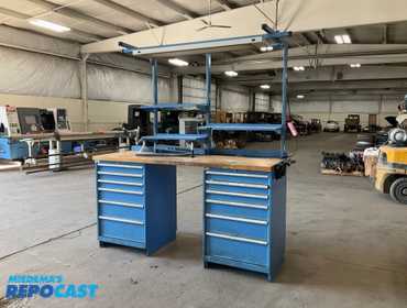Repocast.com® | Industrial work station with overhead...