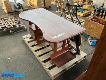 Repocast.com® | Lot of (1) Wooden two level table with...