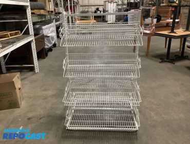 Repocast.com® | Lot of white metallic racking, 59”x37...