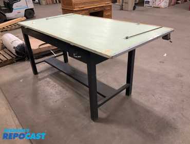 Repocast.com® | Vintage blueprint table with board,...