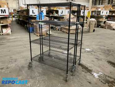 Repocast.com® | (2) ULine 4-Tier Rolling Metal Wire...