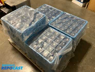 Repocast.com® | Lot of (9) crates of (25) water goblets