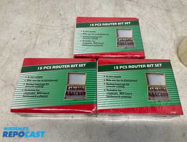 Repocast.com® | Lot of (3) 15pc router bit sets.