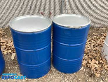 Repocast.com® | Lot of (2) 55 Gallon Used Blue Steel...
