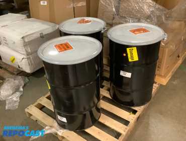 Repocast.com® | Lot of (3) metal drums (damaged/dented)