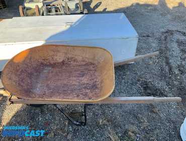 Repocast.com® | Lot of (1) Yellow Wheel Barrel-Rusted
