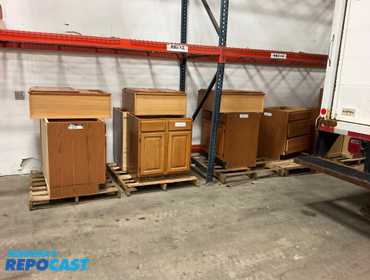 Repocast.com® | Lot of (4). Skids of base and wall oak...