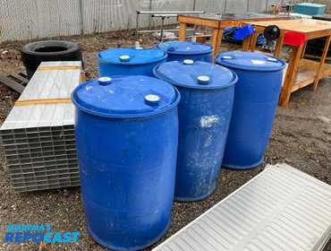 Repocast.com® | Lot of (5) Blue Storage Barrels