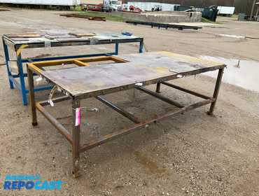 Repocast.com® | (2) metal frame tables / workbenches,...