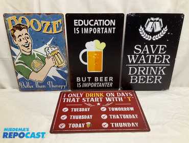 Repocast.com® | New Lot of (4) Beer Themed Metal Signs...