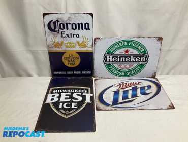 Repocast.com® | New Lot of (4) Beer Brand Signs with...